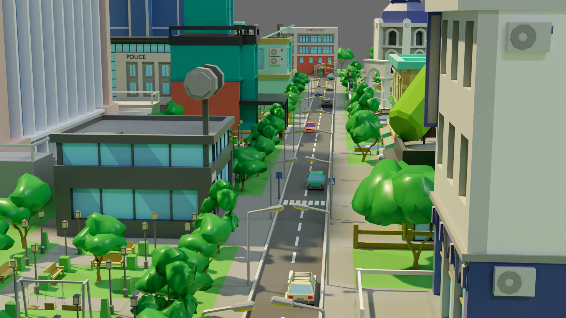 Cartoon City-1 3D Model by 7ka