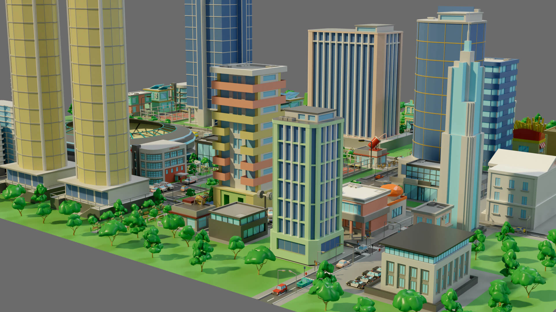 Cartoon City-1 3D Model by 7ka