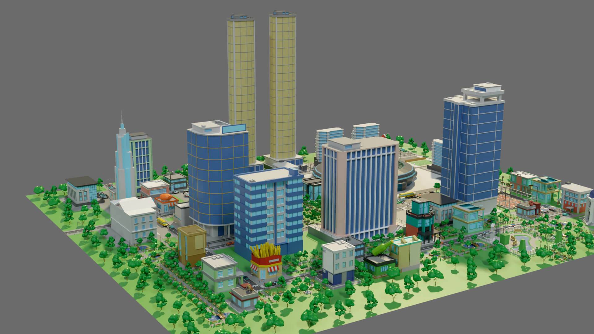 Cartoon City-1 3D Model by 7ka