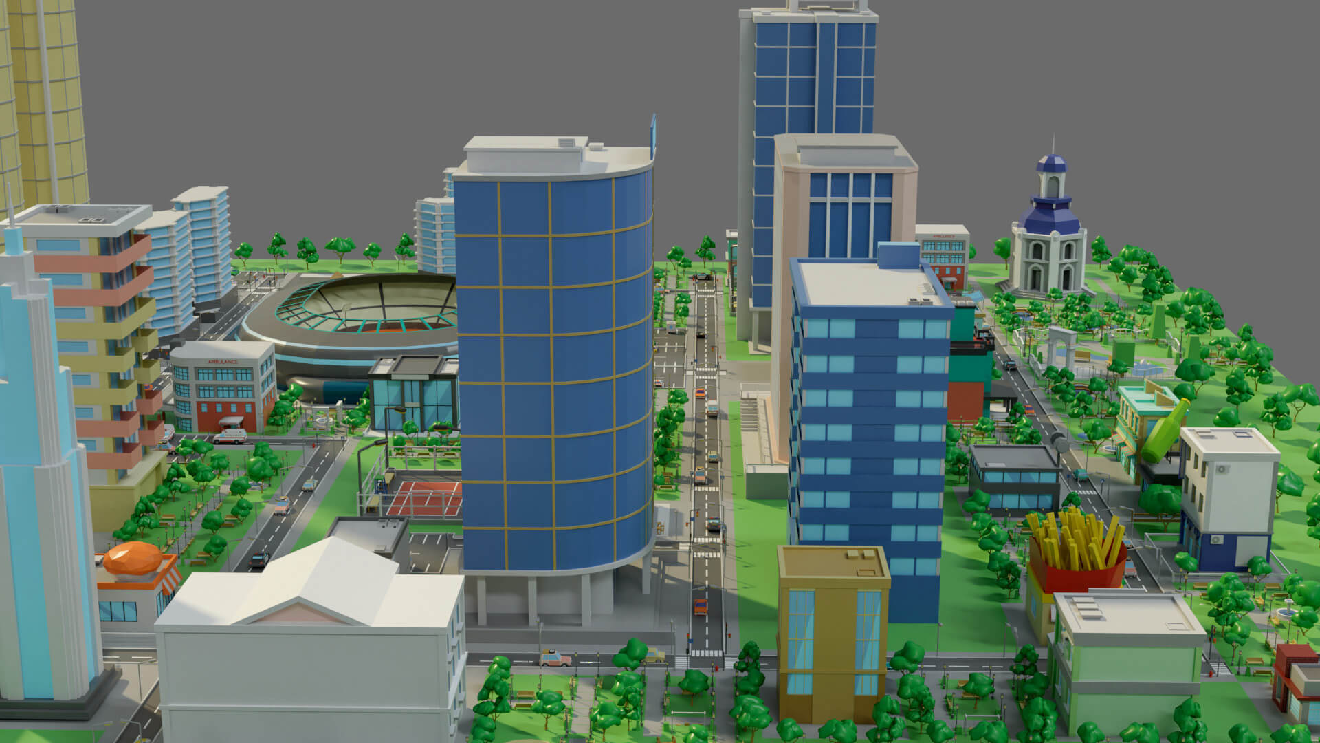 Cartoon City-1 3D Model by 7ka