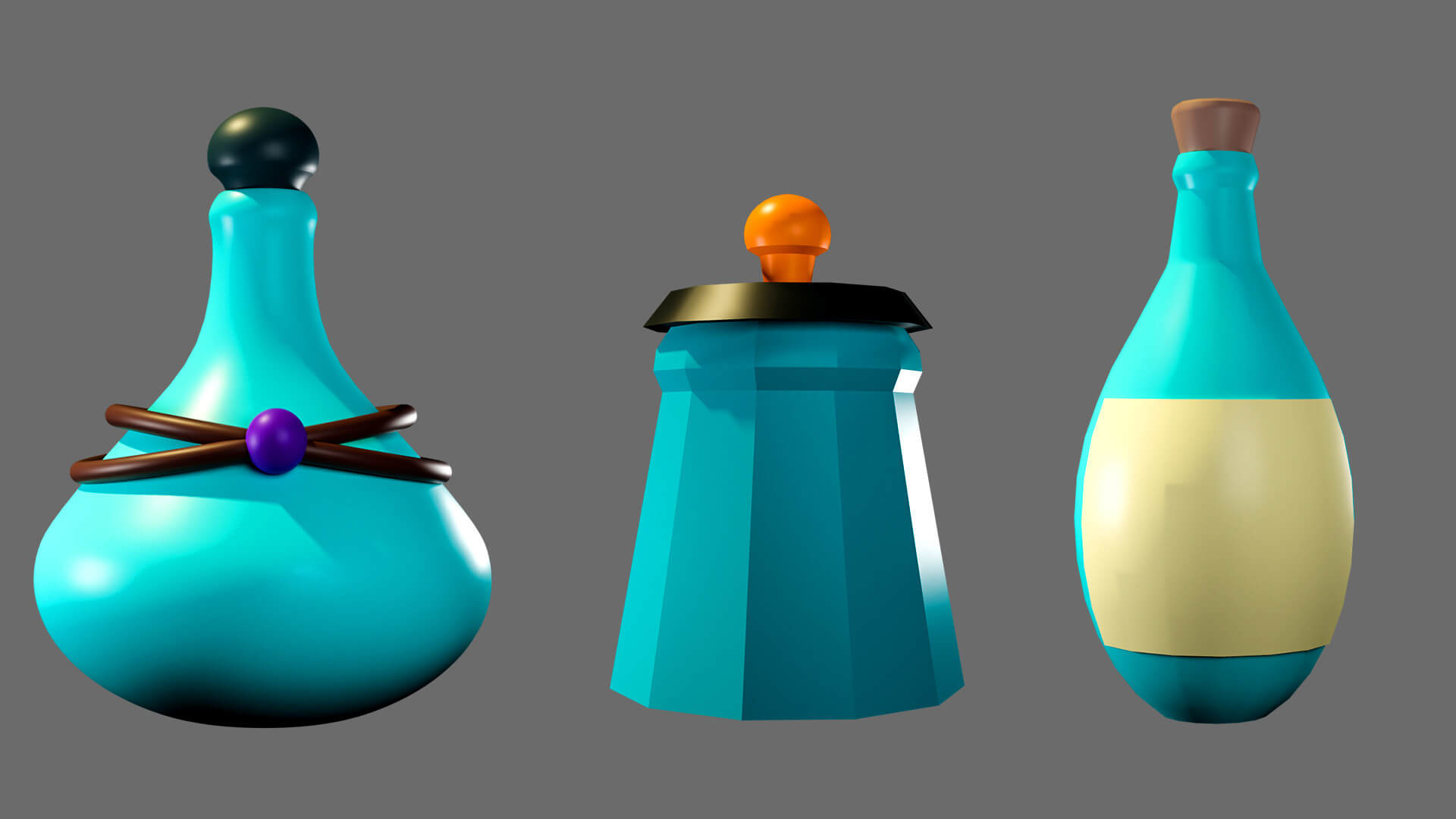 Cartoon Flasks - 3D Model by 7ka