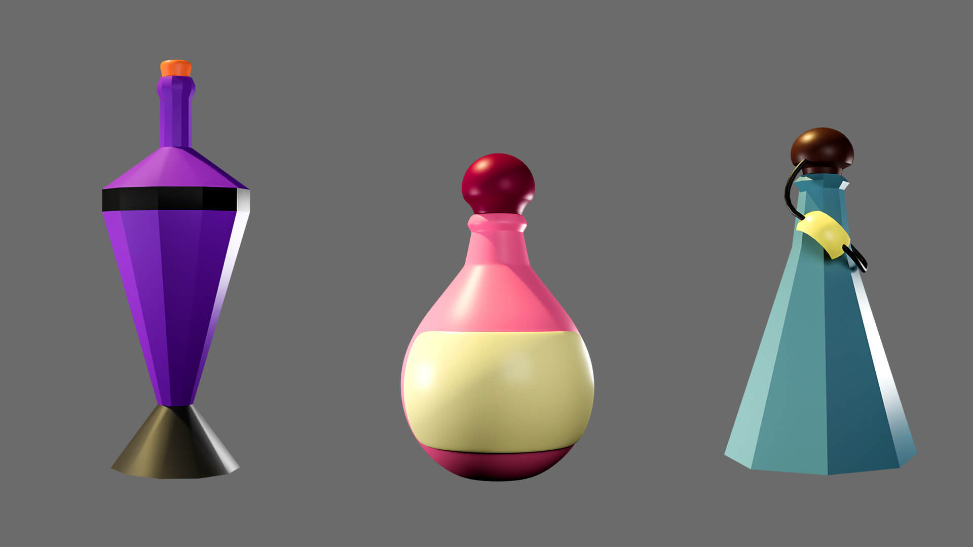 Cartoon Flasks - 3D Model by 7ka
