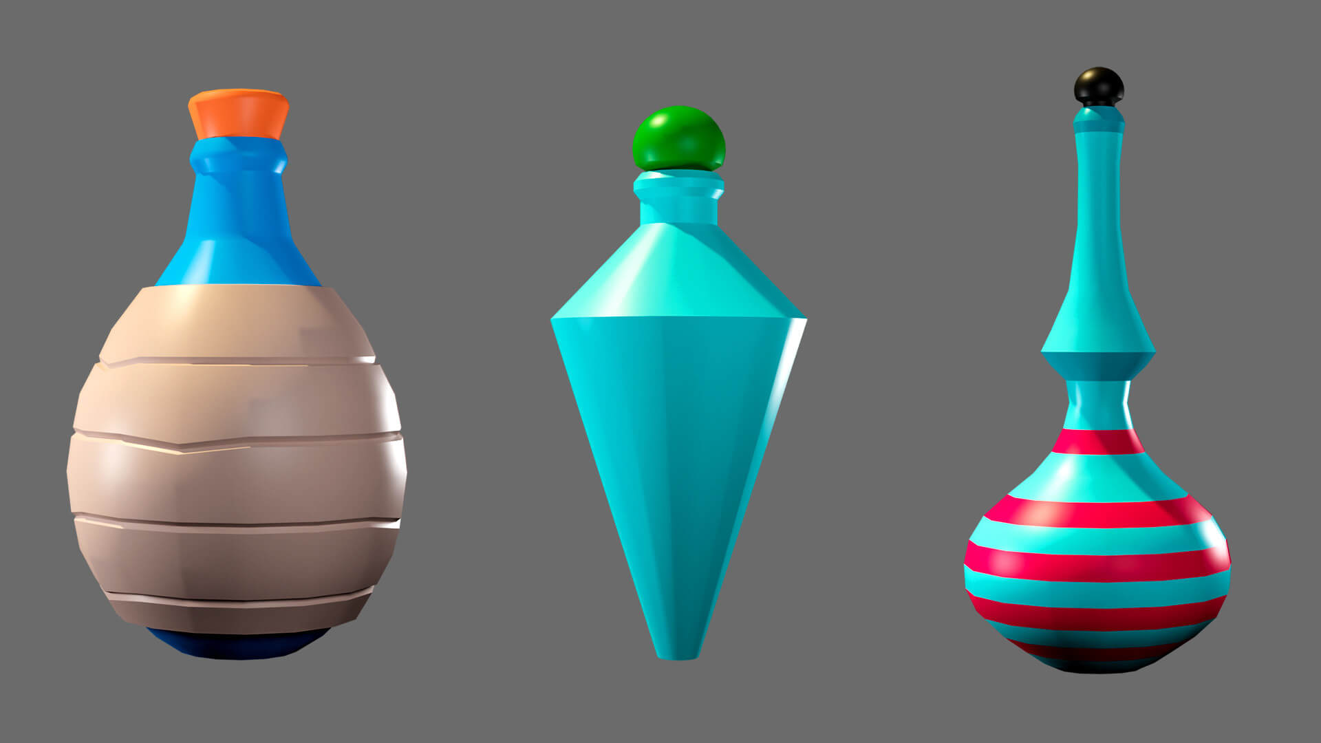 Cartoon Flasks - 3D Model by 7ka