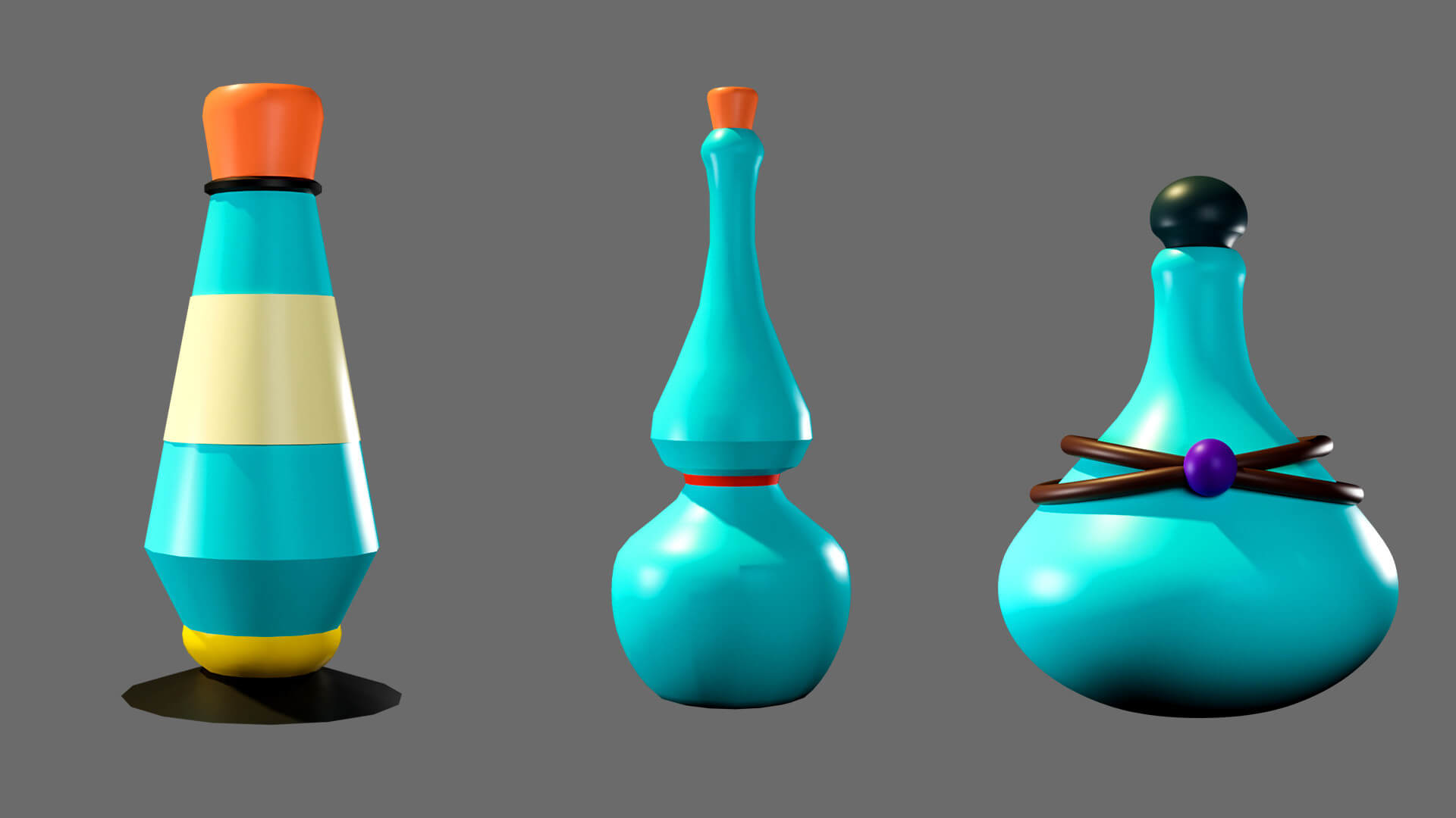 Cartoon Flasks - 3D Model by 7ka