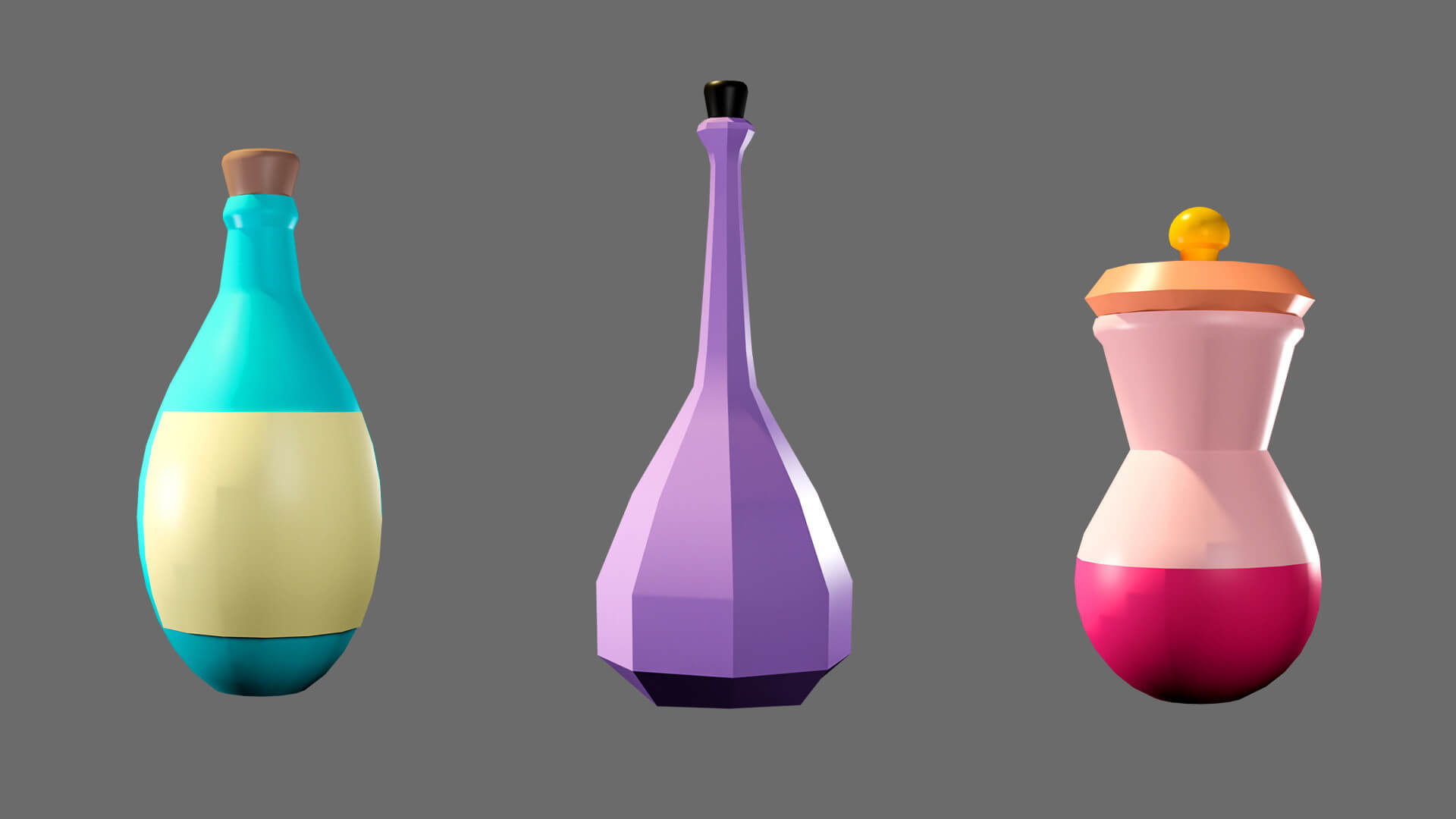 Cartoon Flasks - 3D Model by 7ka