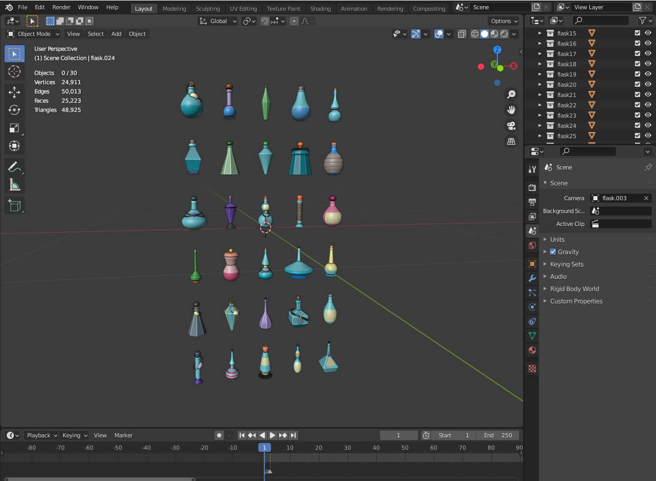 Cartoon Flasks - 3D Model by 7ka