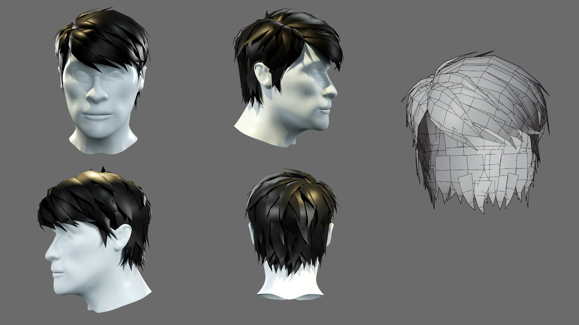 Cartoon Hairstyles - 3D Model by 7ka