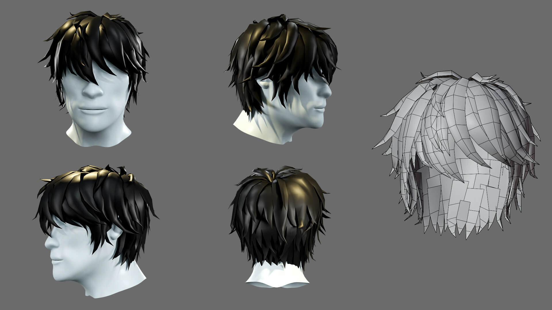 Cartoon Hairstyles - 3D Model by 7ka