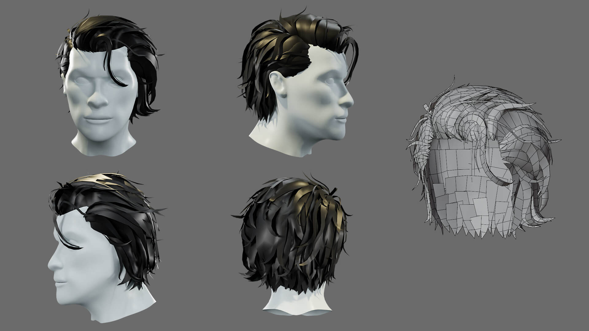 Cartoon Hairstyles - 3D Model by 7ka