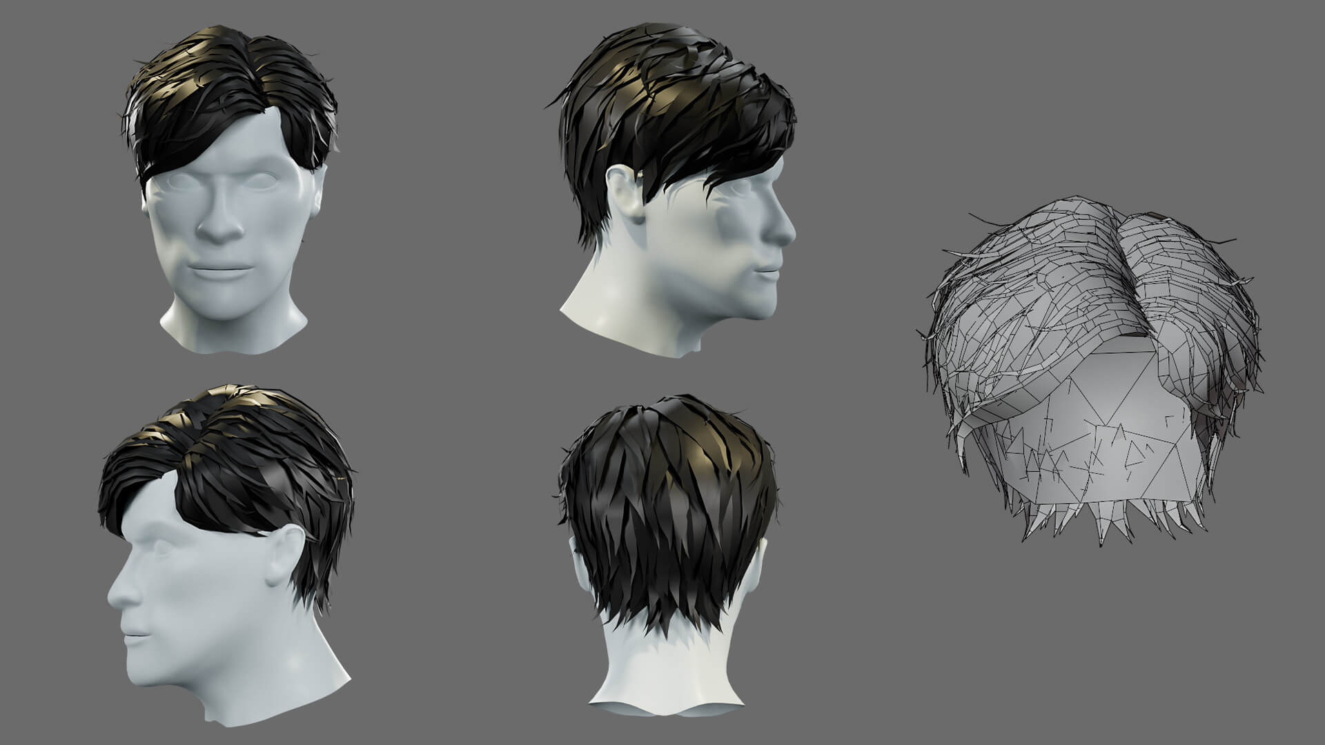 Cartoon Hairstyles - 3D Model by 7ka