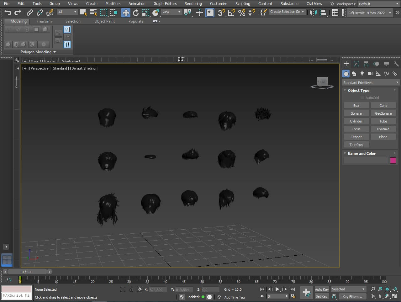 Cartoon Hairstyles - 3D Model by 7ka