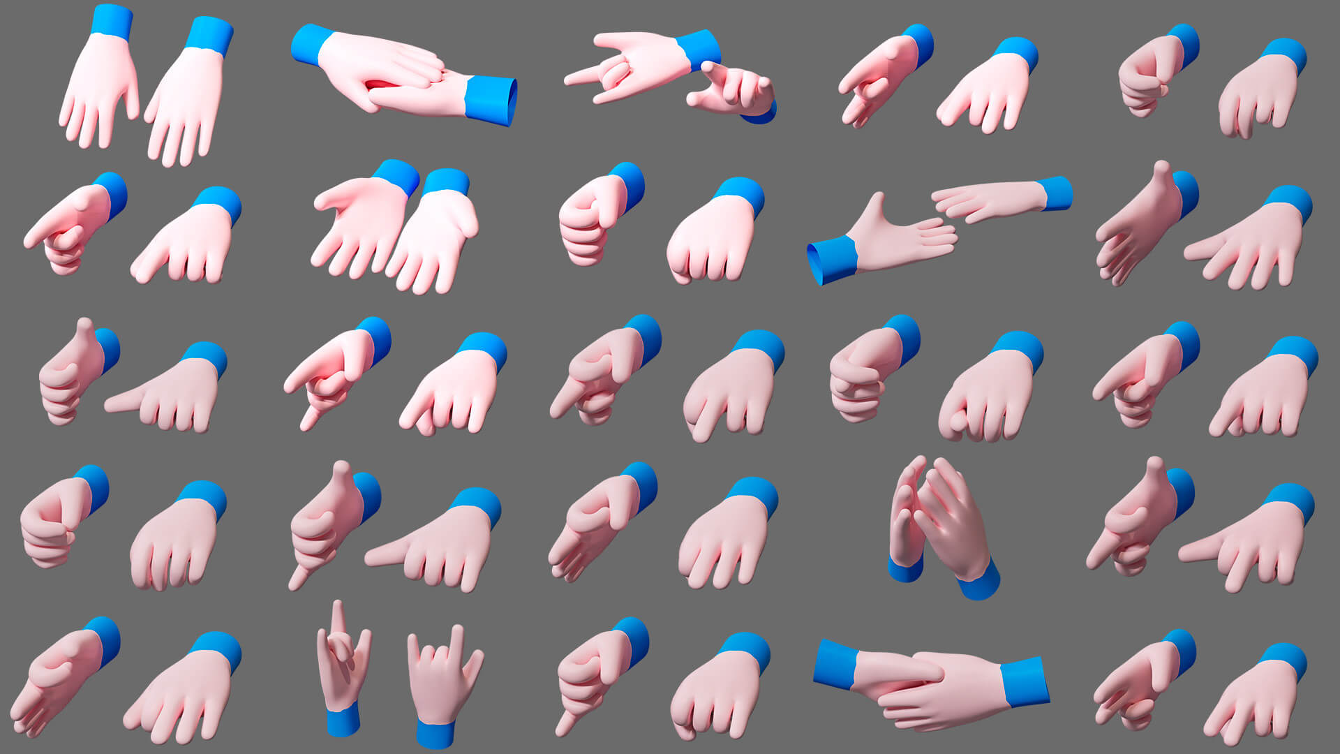 Cartoon Hands - 3D Model by 7ka