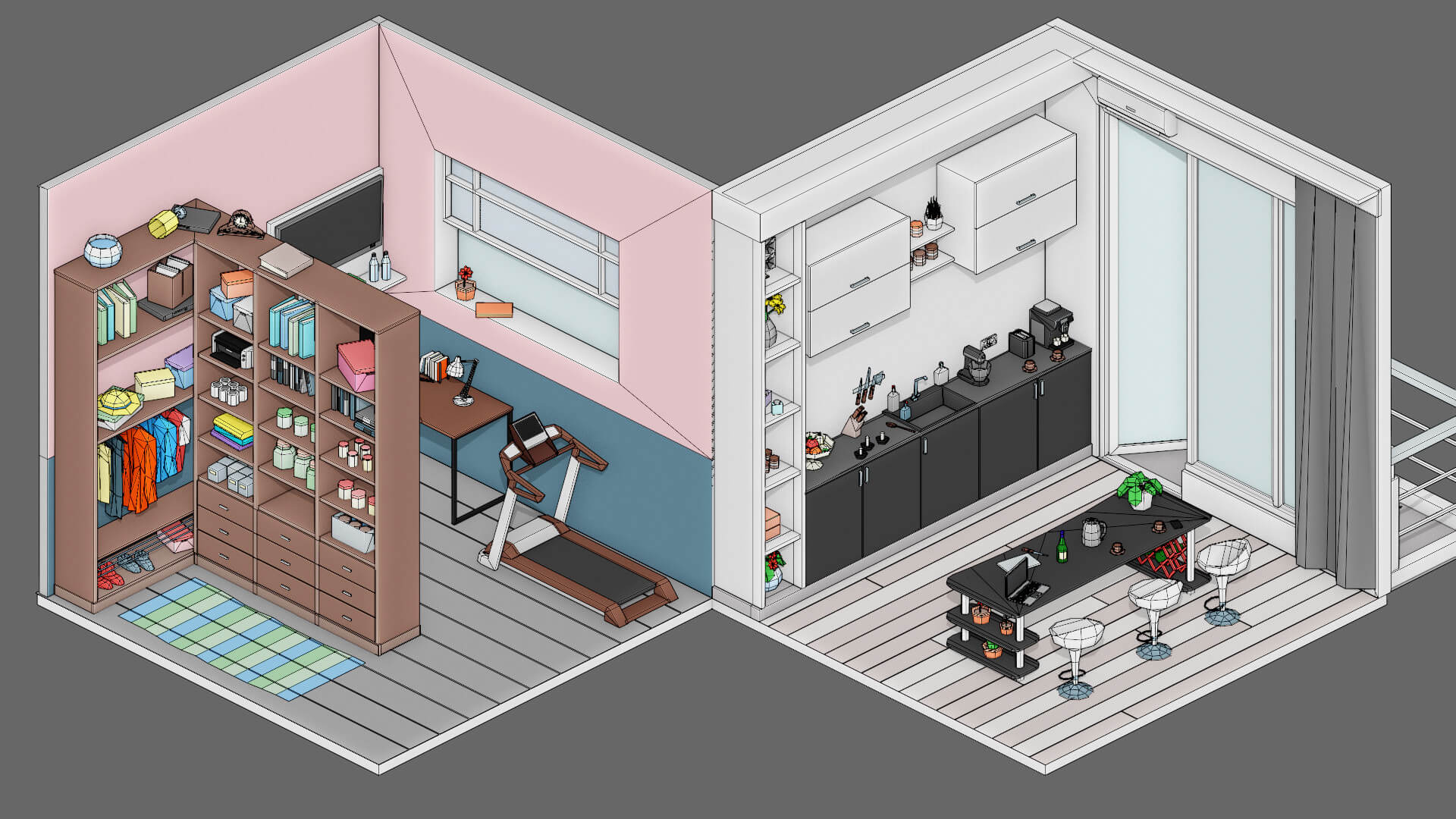 Cartoon Interior 1 - 3D Model by 7ka