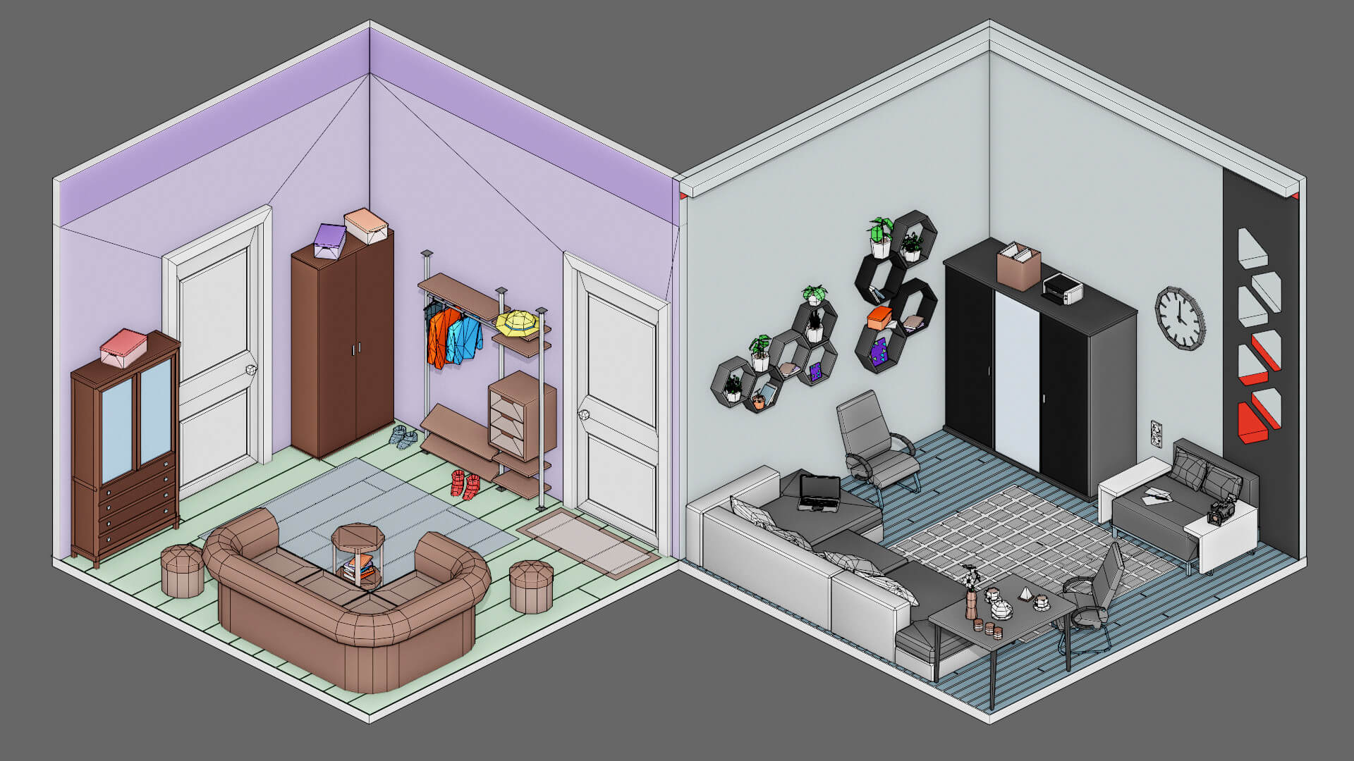 Cartoon Interior 1 - 3D Model by 7ka