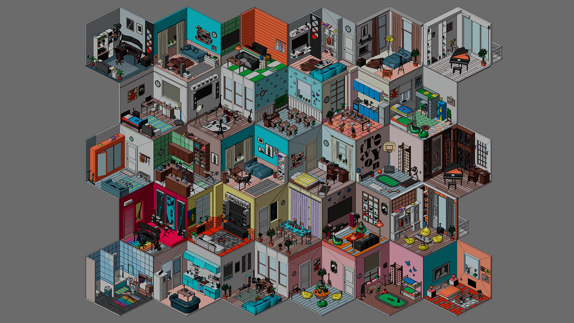 Cartoon Interior 2 - 3D Model by 7ka