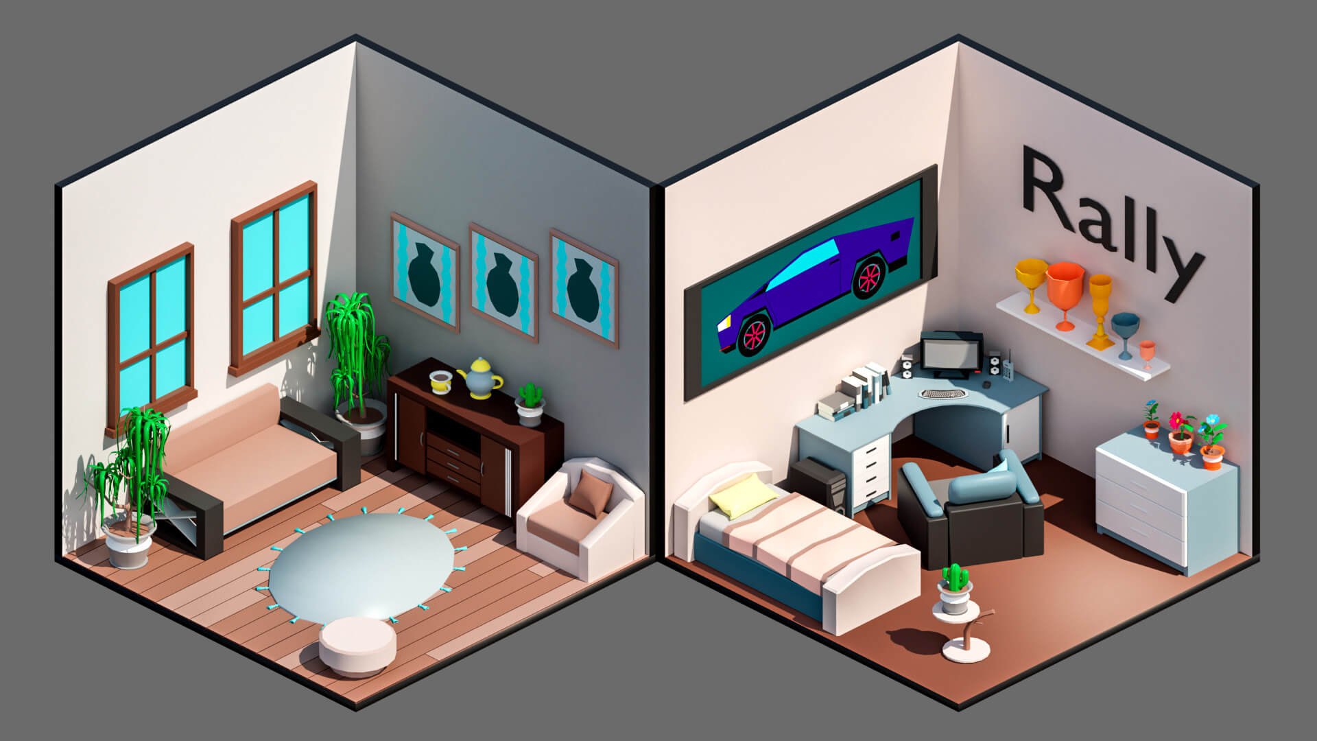 Cartoon Interior 3 - 3D Model by 7ka