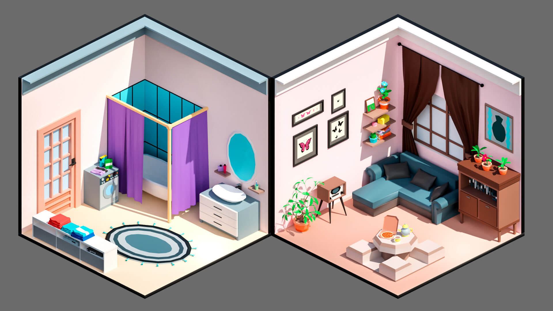 Cartoon Interior 3 - 3D Model by 7ka