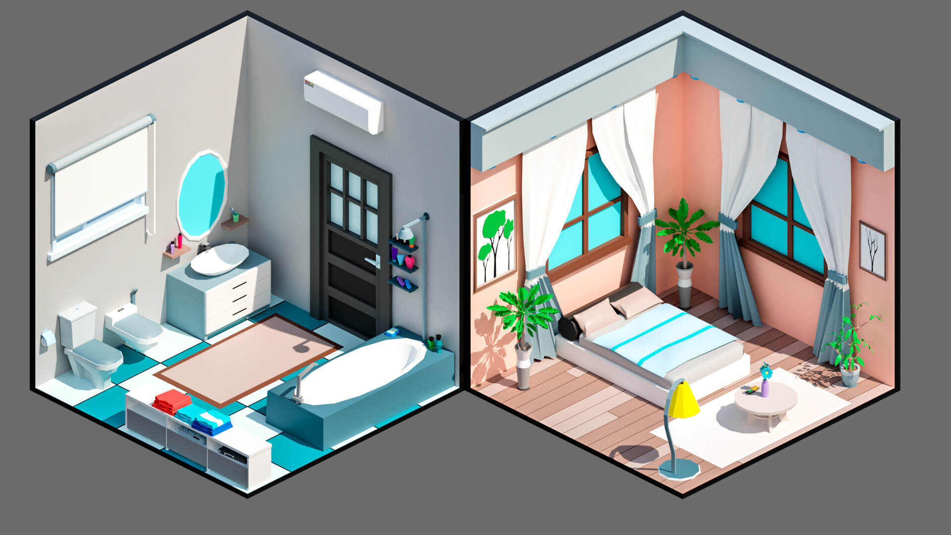 Cartoon Interior 3 - 3D Model by 7ka