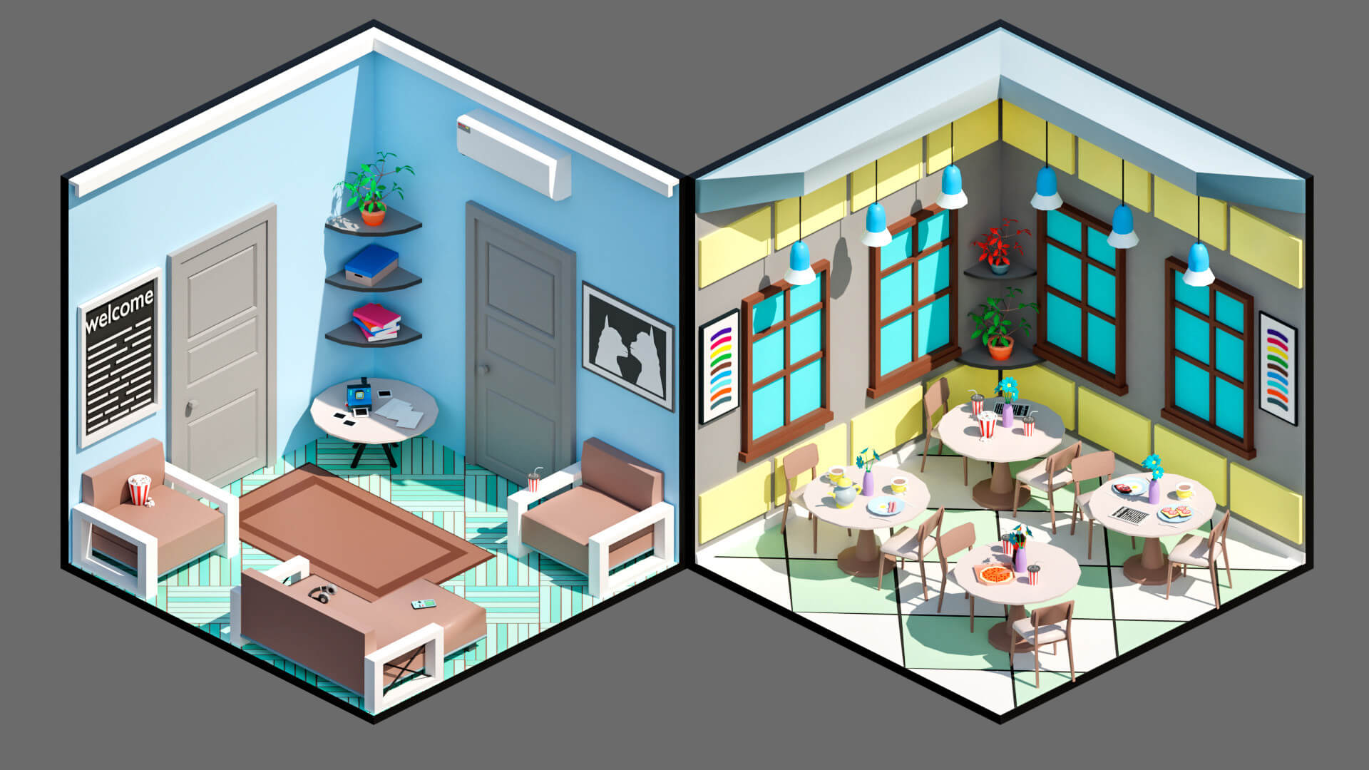 Cartoon Interior 3 - 3D Model by 7ka