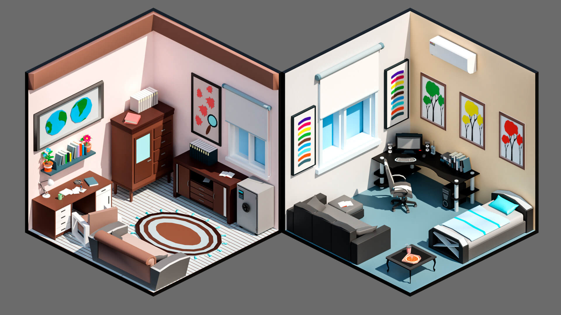 Cartoon Interior 3 - 3D Model by 7ka