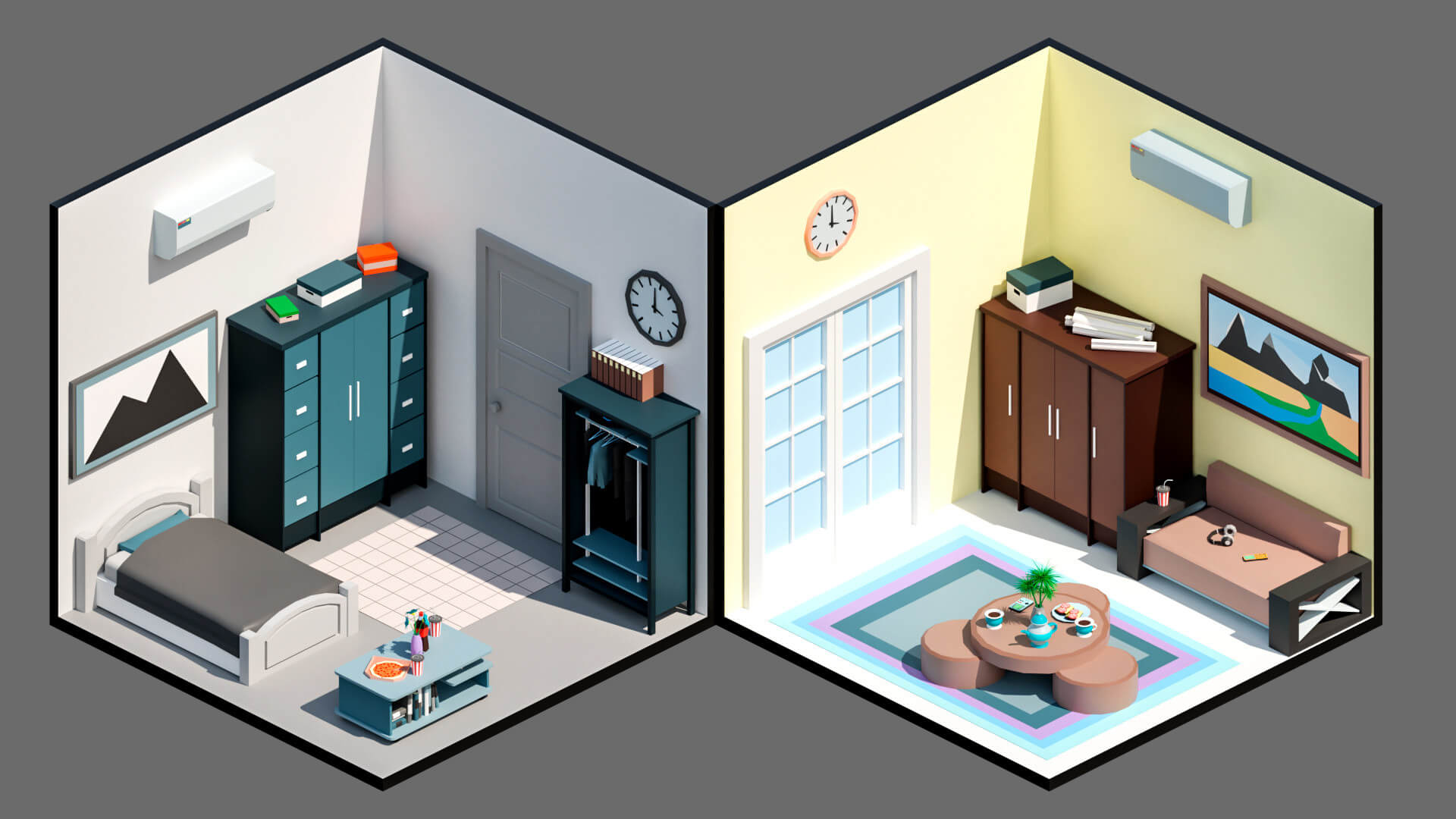 Cartoon Interior 3 - 3D Model by 7ka