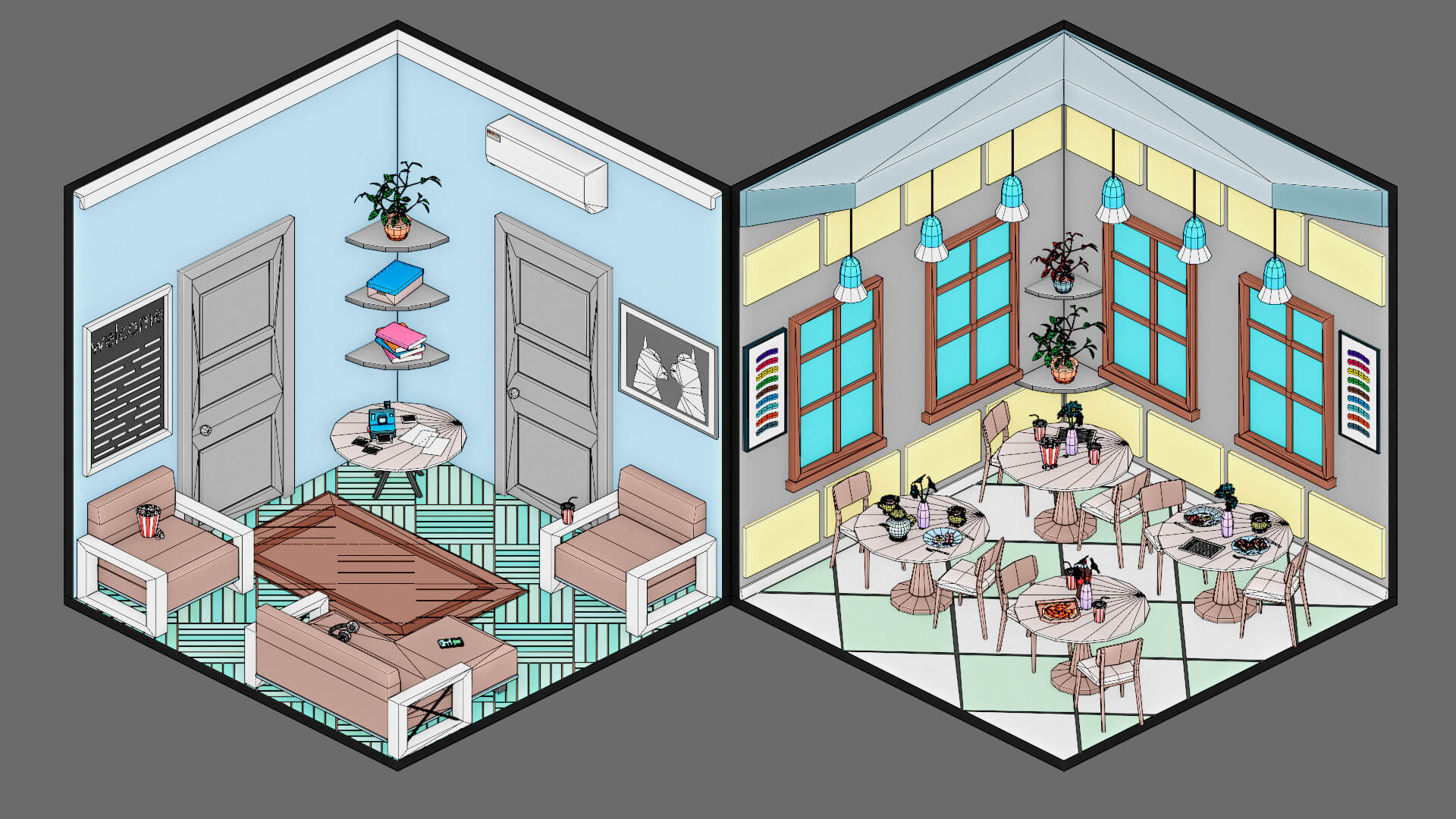 Cartoon Interior 3 - 3D Model by 7ka