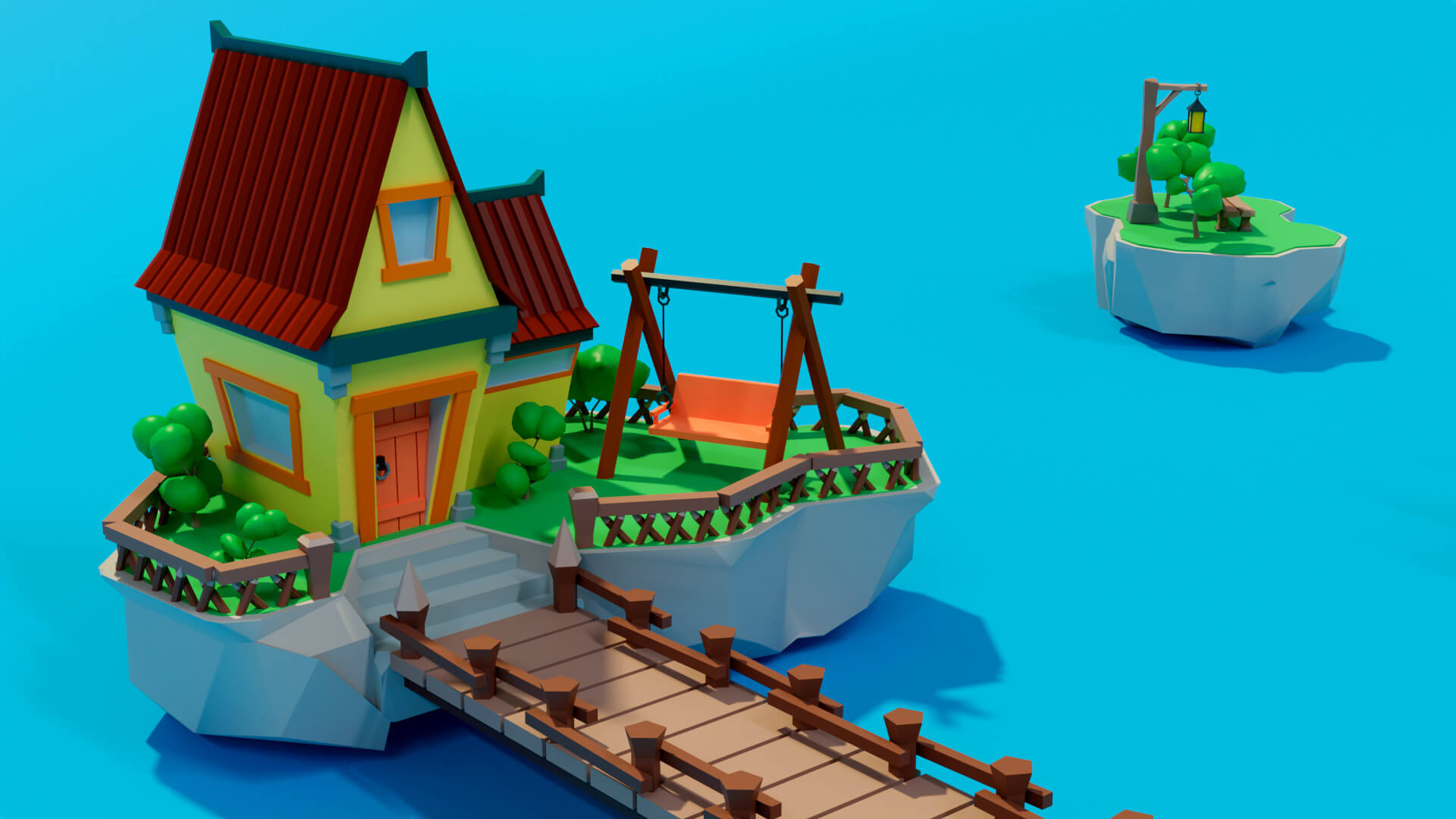 Cartoon Sea Village - 3D Model by 7ka