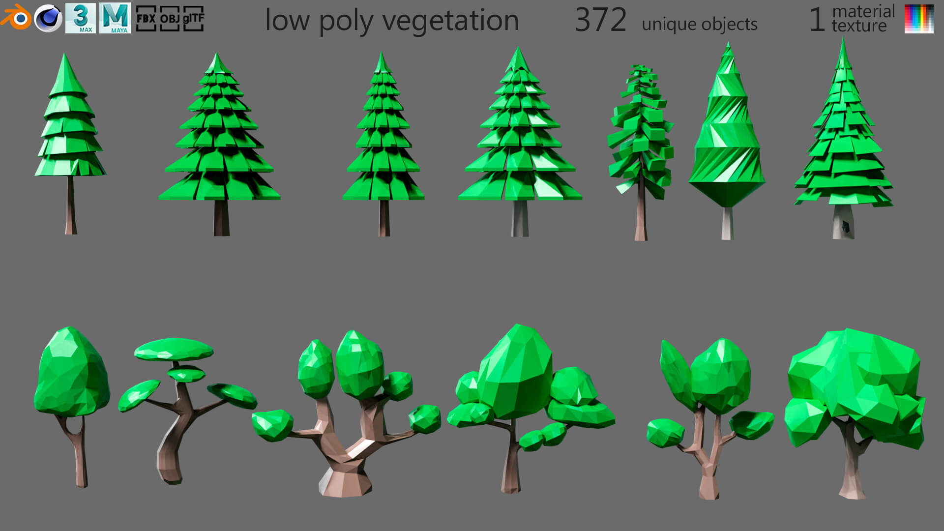 Cartoon Vegetation 2 - 3D Model by 7ka