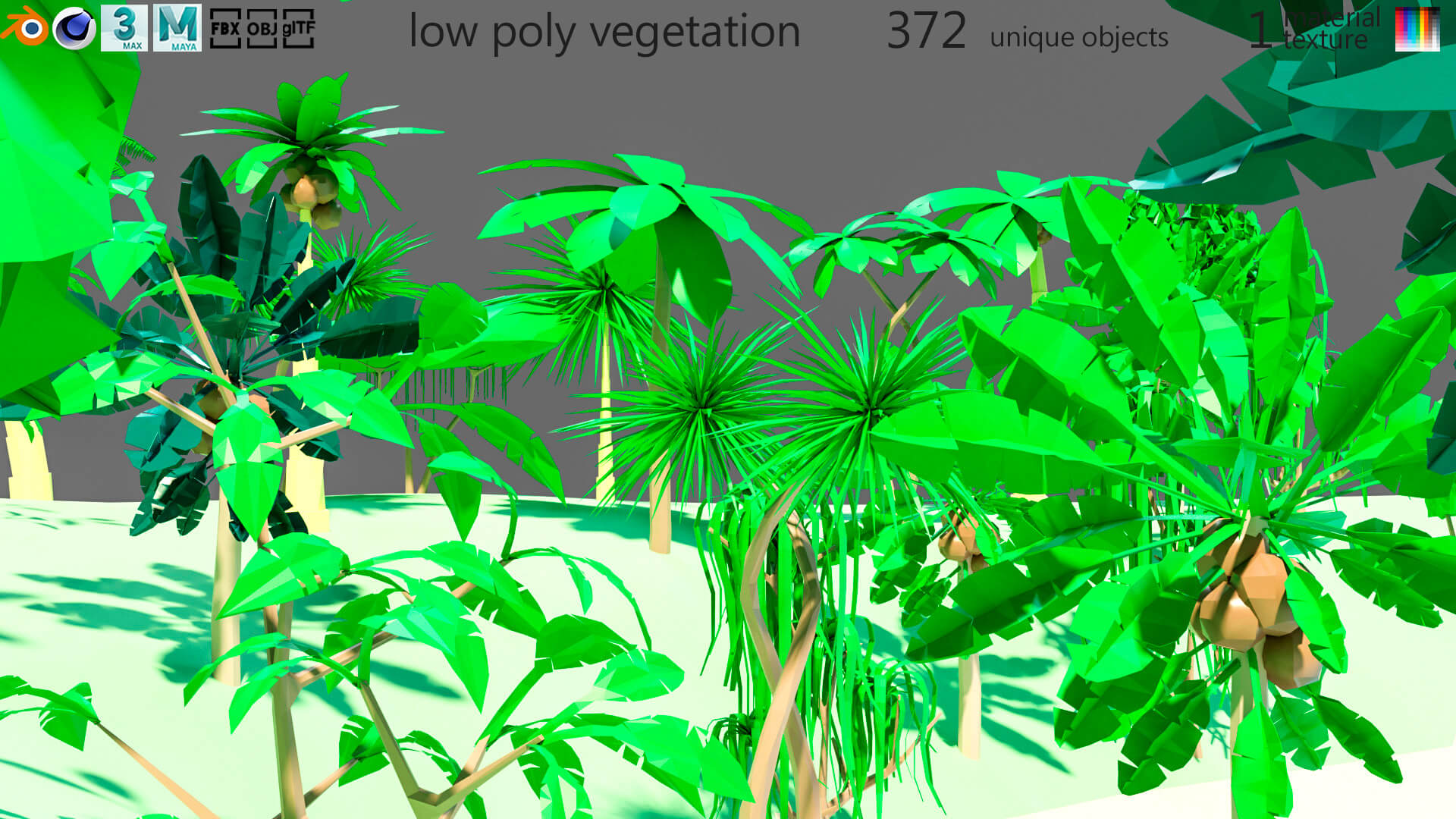 Cartoon Vegetation 2 - 3D Model by 7ka