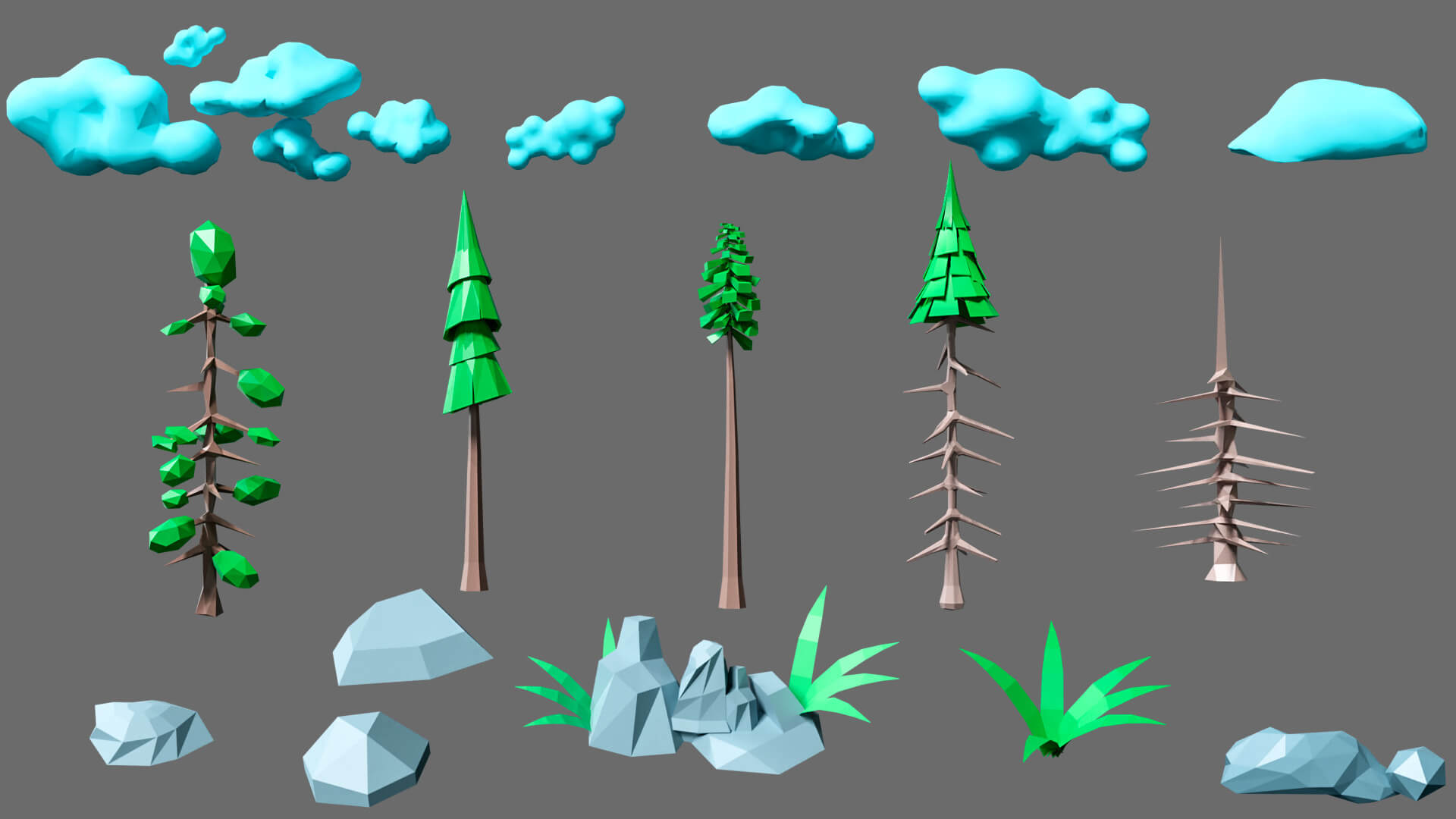 Cartoon Vegetation 2 - 3D Model by 7ka