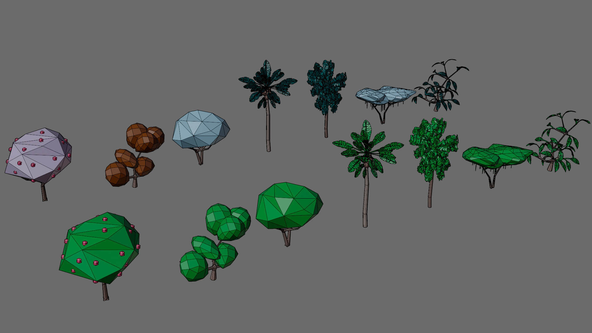 Cartoon Vegetation - 3D Model by 7ka