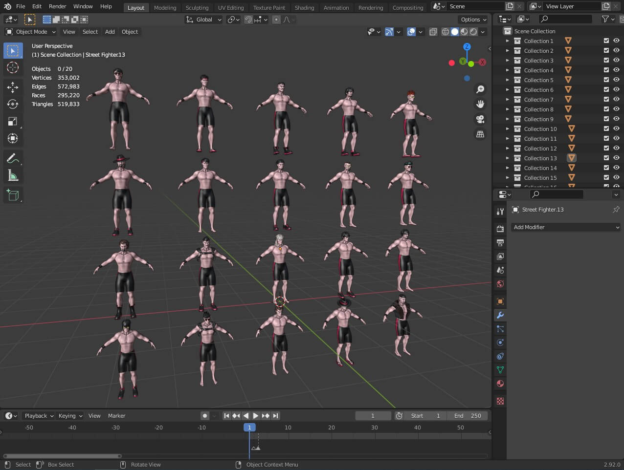 Characters-4 Street Fighter 3D Model by 7ka