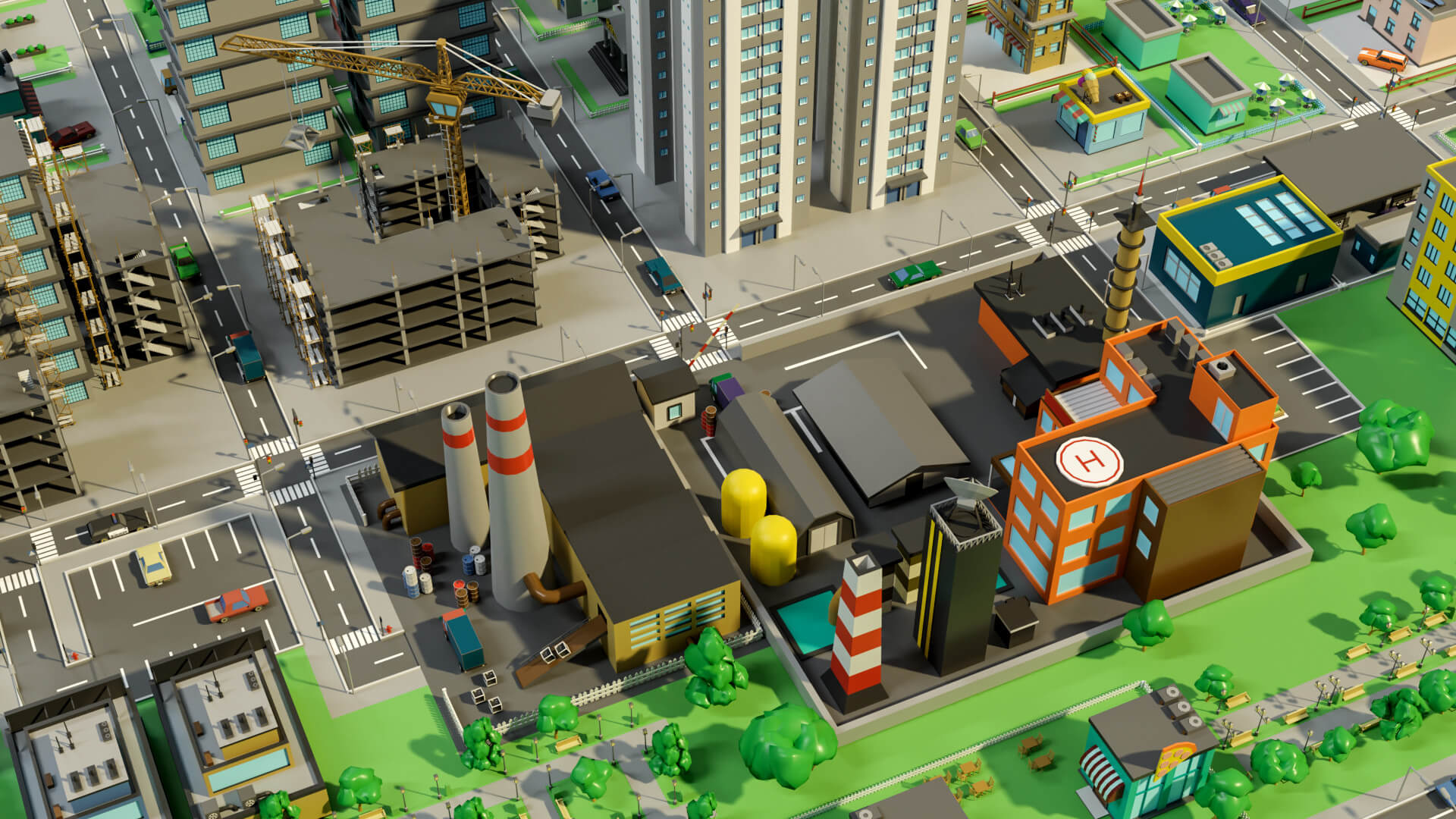 Industrial City - 3D Model by 7ka