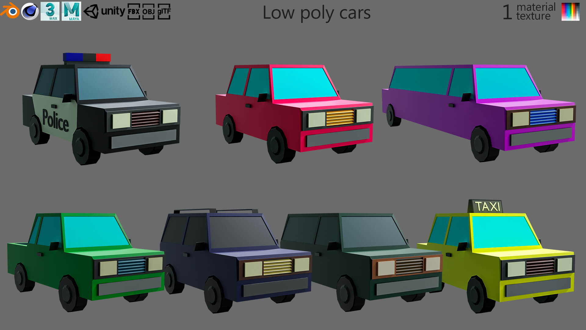 Low Poly Cars - Free 3D Model by 7ka