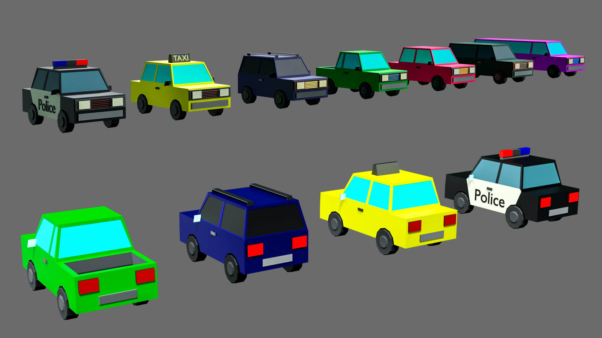 Low Poly Cars - Free 3D Model by 7ka
