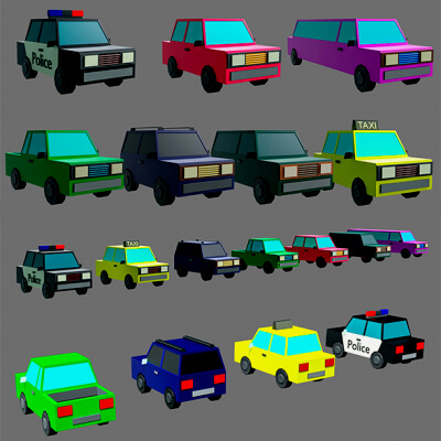Low Poly Cars - Free 3D Model by 7ka