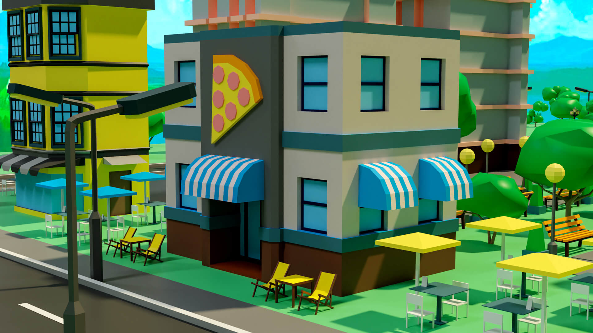 Low Poly City - 3D Model by 7ka