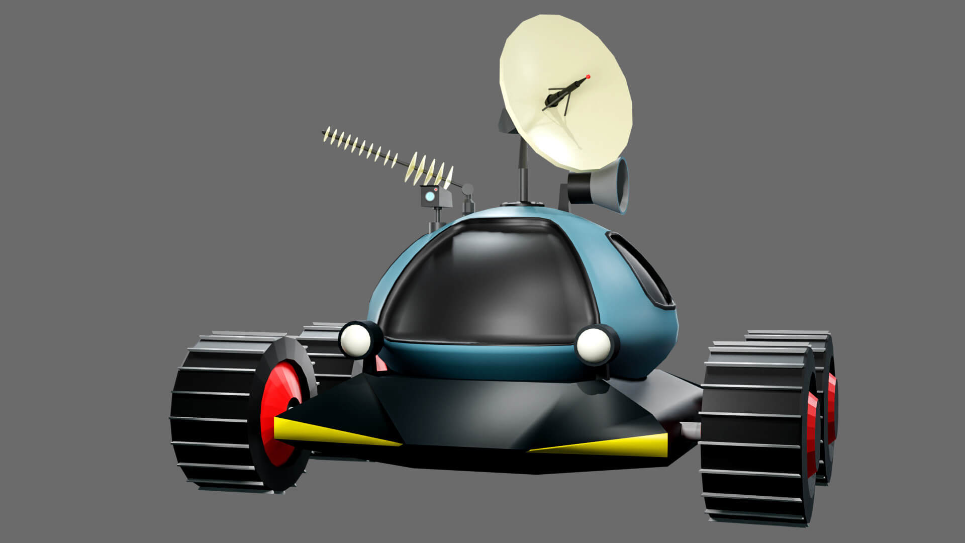 Low Poly Moon Rover - 3D Model by 7ka