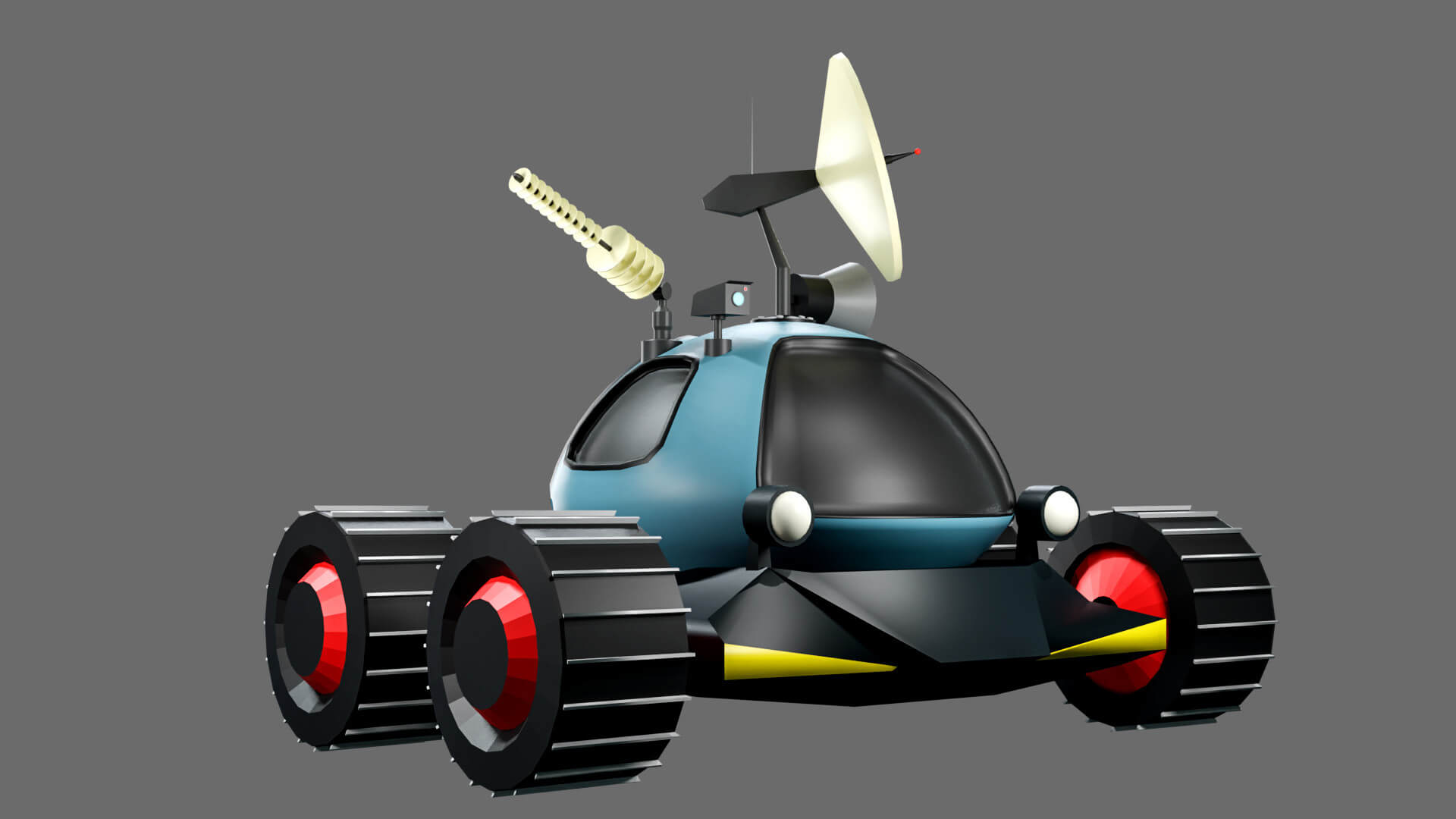 Low Poly Moon Rover - 3D Model by 7ka