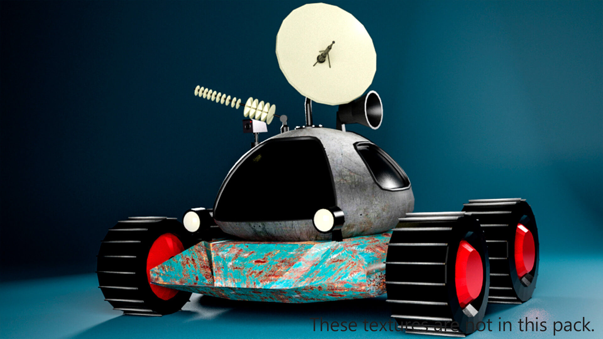 Low Poly Moon Rover - 3D Model by 7ka