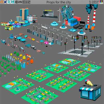 Props for The City - 3D Model by 7ka
