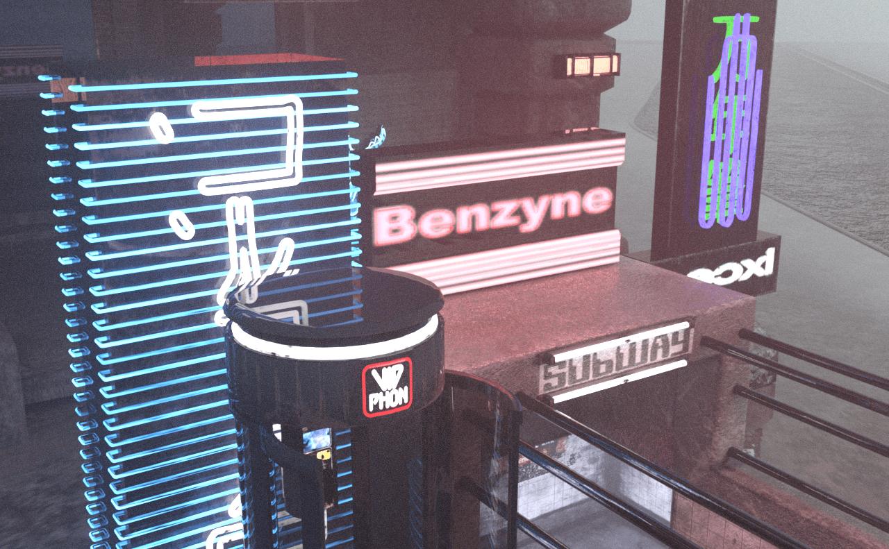 Blade Runner subway interior- stairs 3D Render by 808state