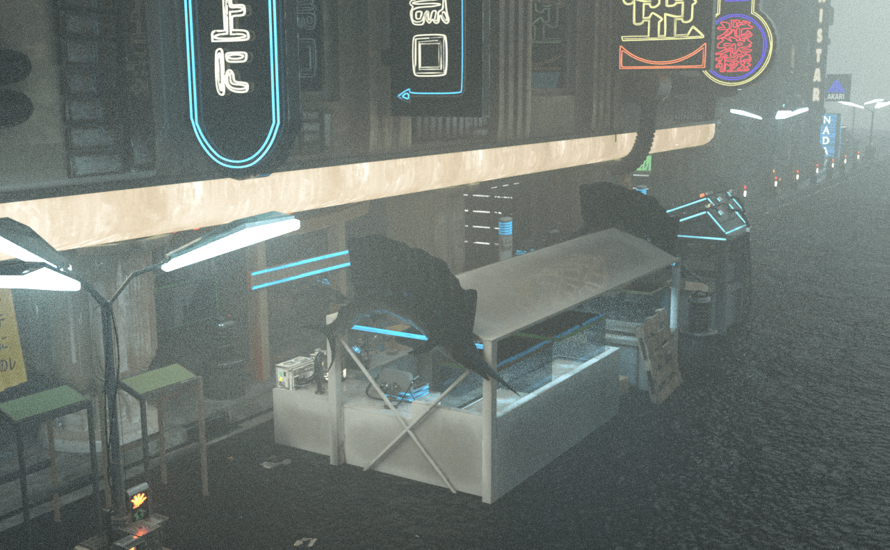 Fish Ladies Stand- Animoid Row 3D Render, Digital Art by 808state