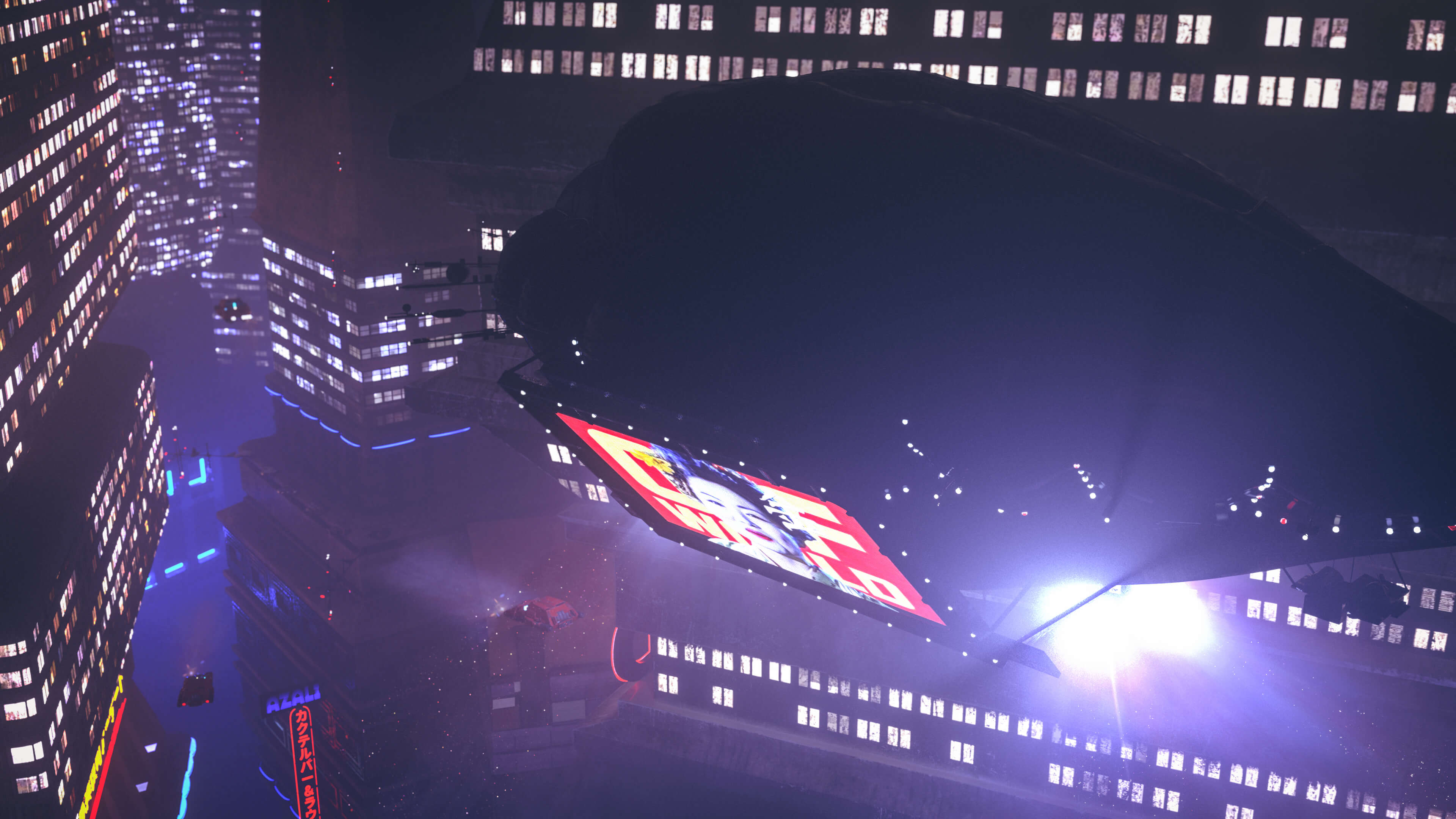 Off World Blimp in the Upper Levels 3D Render by 808state