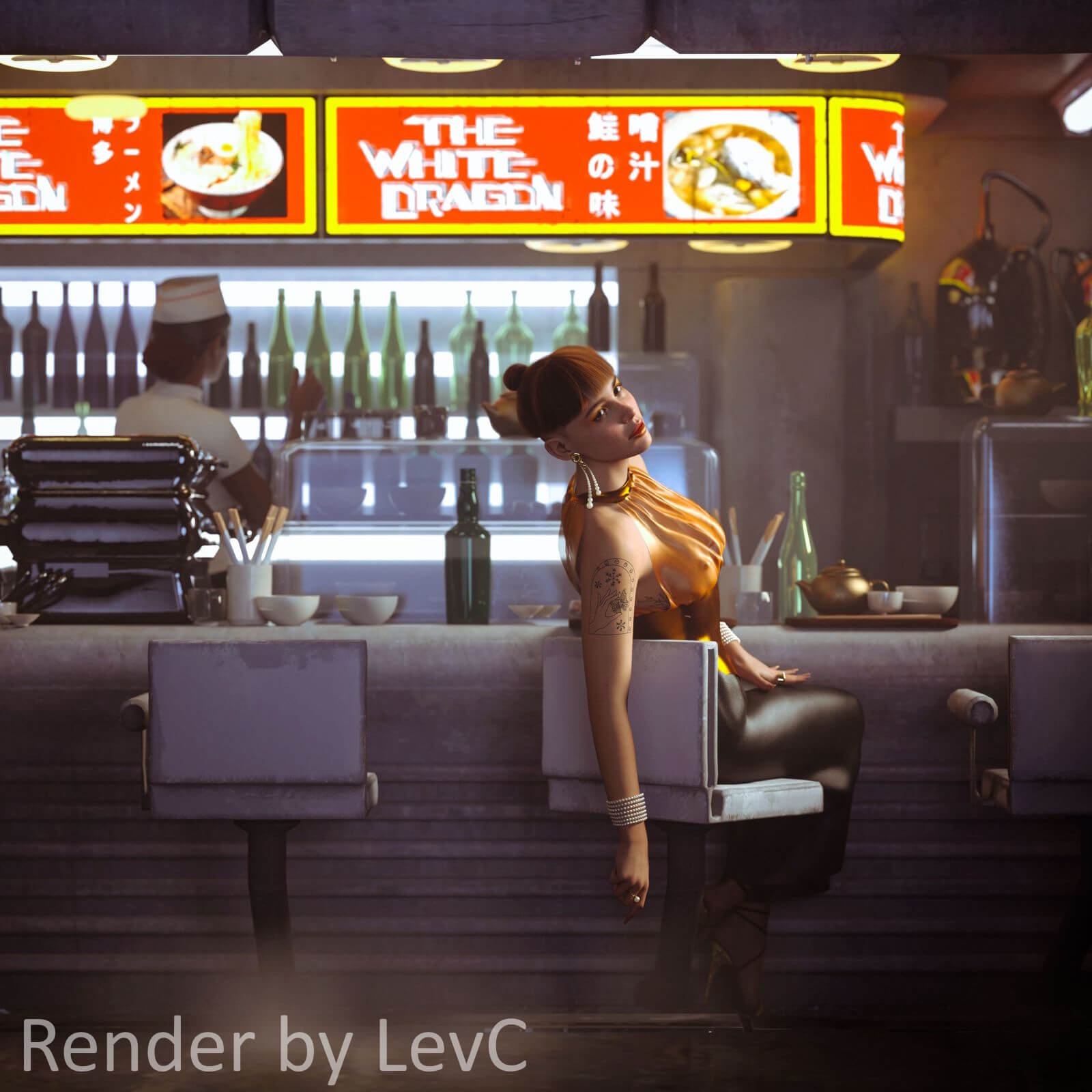 The White Dragon Noodle Bar for Dazstudio - Daz Content by 808state
