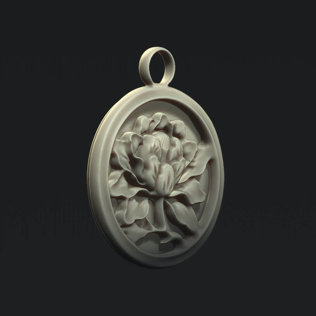 Fire Flower Pendant - 3D Model by 94NOIZE