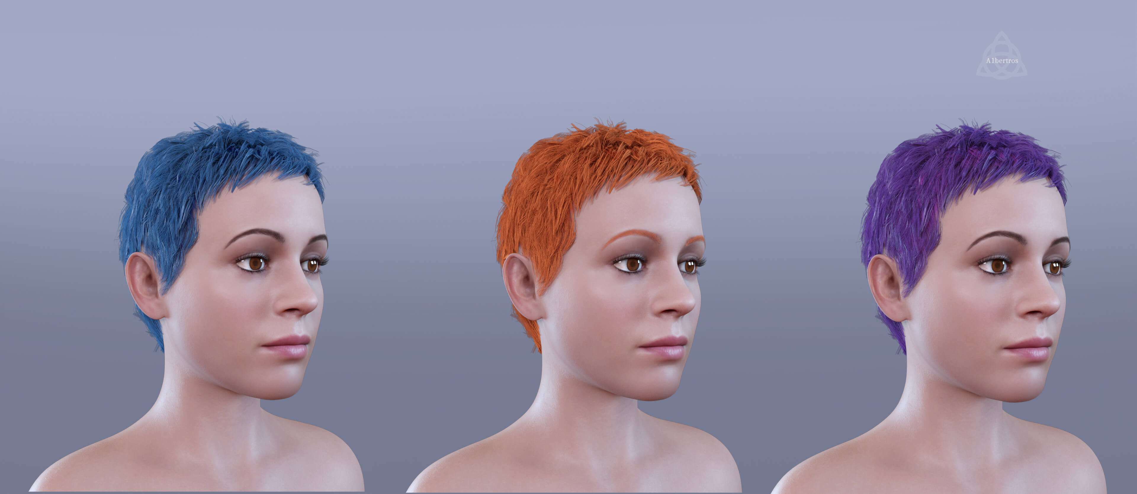 Phoebe Hair for G8F & G9 - Daz Content by A1bertros
