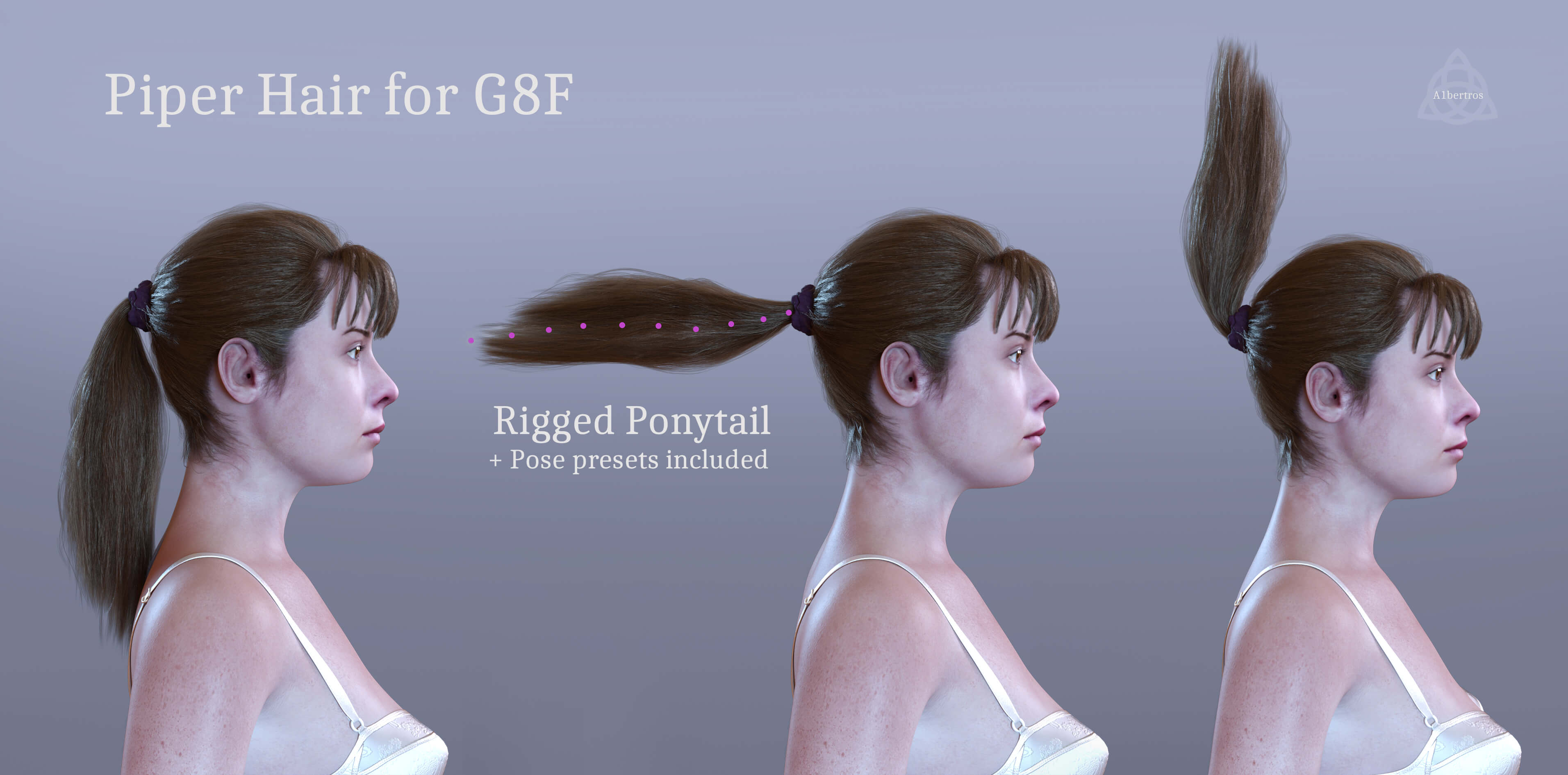 Piper Hair for G8 Female - Daz Content by A1bertros