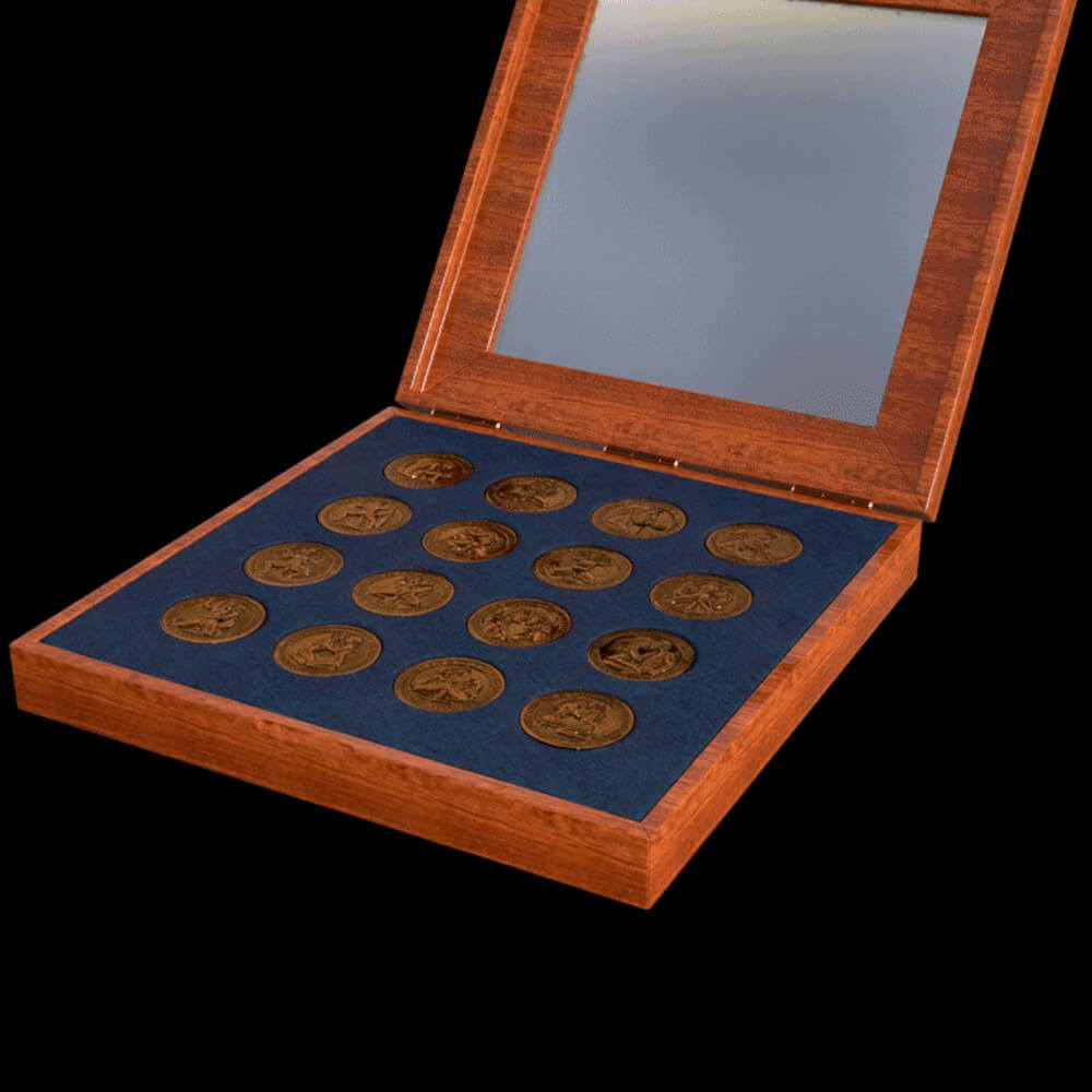 Wooden Numismatic Collection Box 3D Render by A3DTemptation