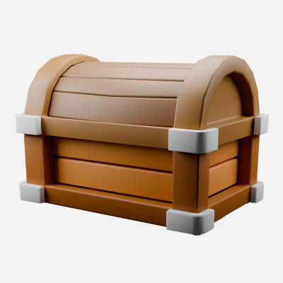 Treasure Chest Low-Poly 3D Model by Aamirarif1990